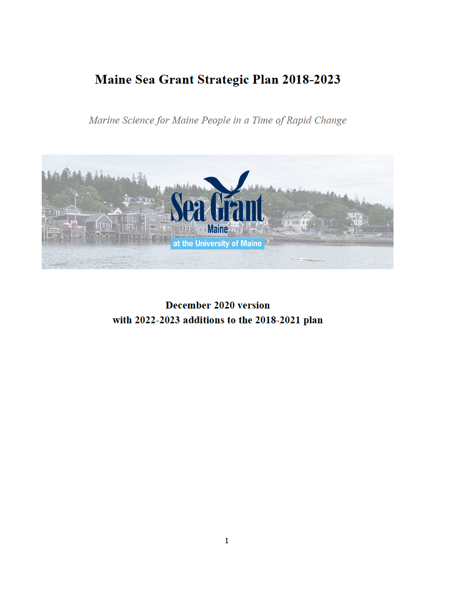 Strategic Plan - Maine Sea Grant - University of Maine